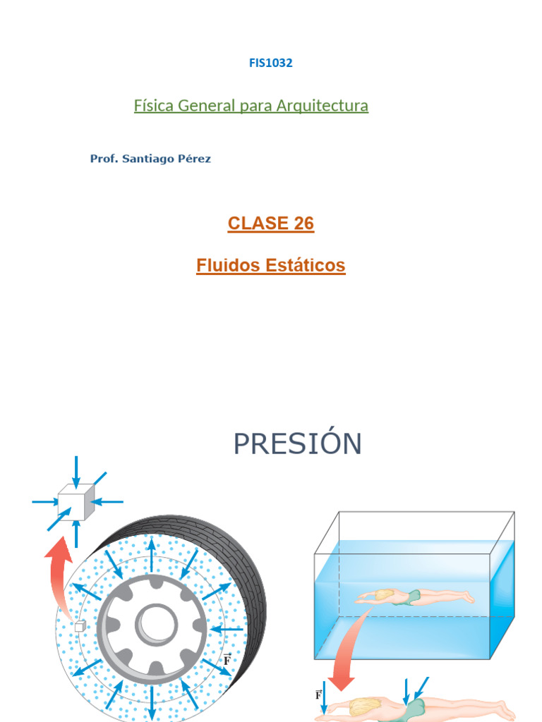 Clase 26 Fisica ARQ Fluidos Estáticos | PDF | Pressure | Atmospheric Pressure