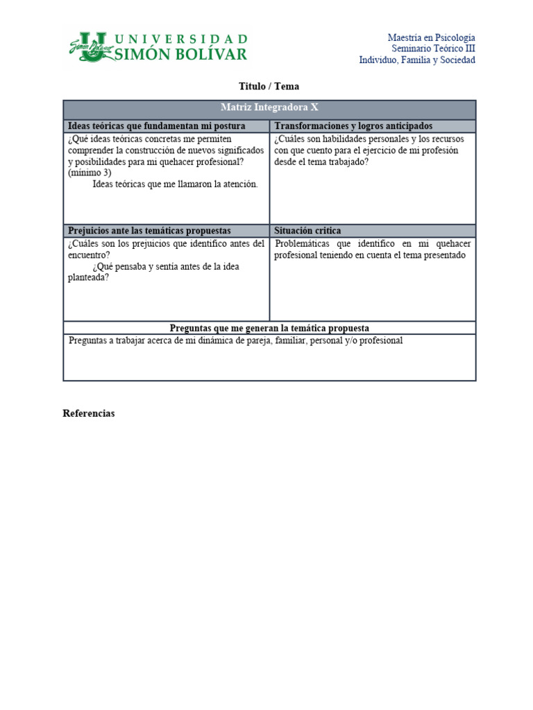Matriz Integradora | PDF