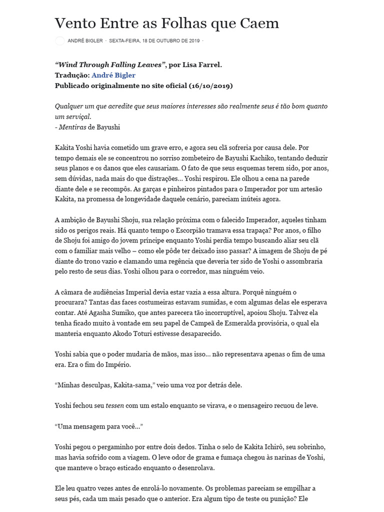 Vento Entre As Folhas Que Caem - Facebook | PDF