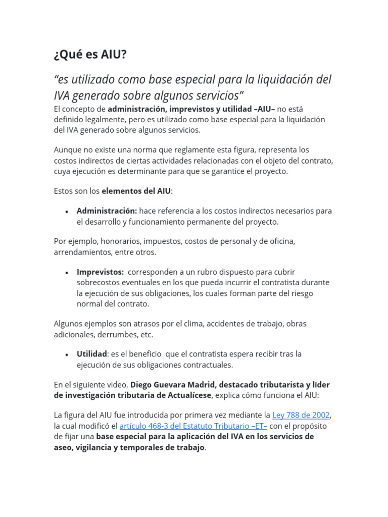 Aiu Iva y Retencion | PDF