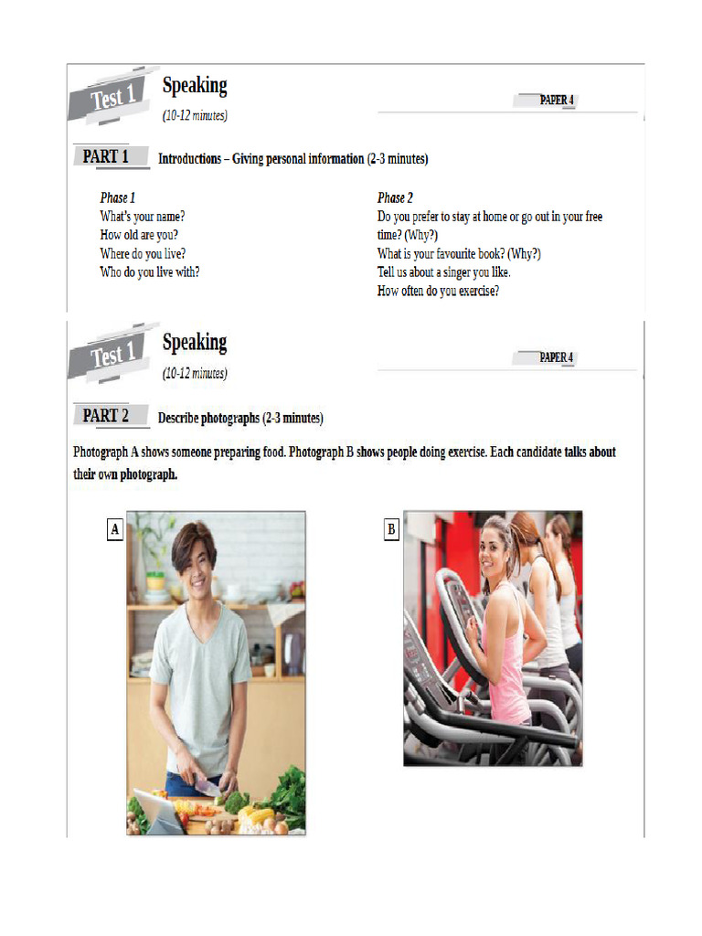 PET - Speaking | PDF