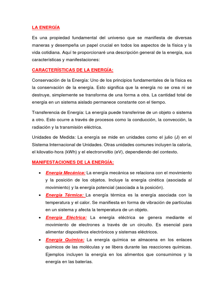 La Energía | PDF | La energía nuclear | Calor