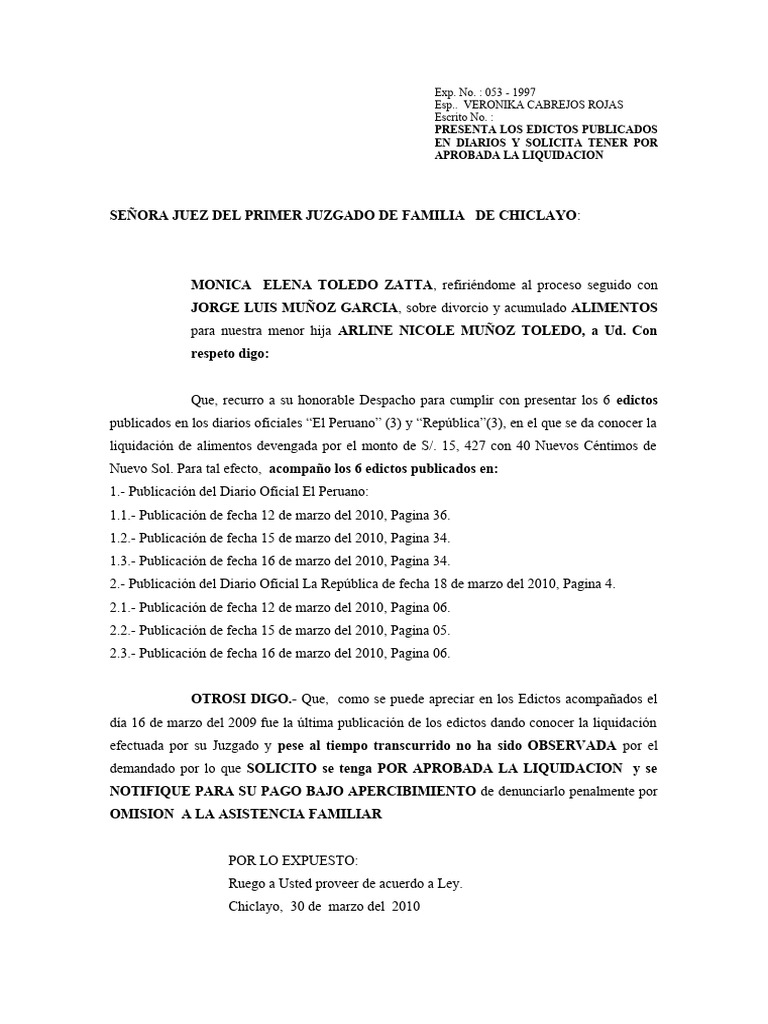 Monica Alimentos I | PDF | Demanda judicial | Anulación