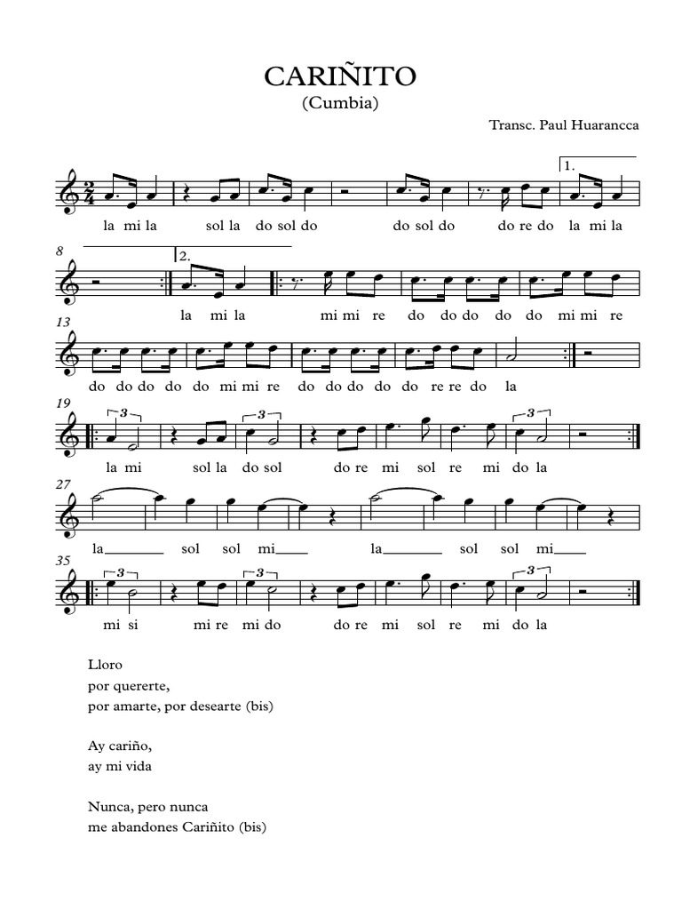 CARIÑITO - Partitura completa (1) | PDF