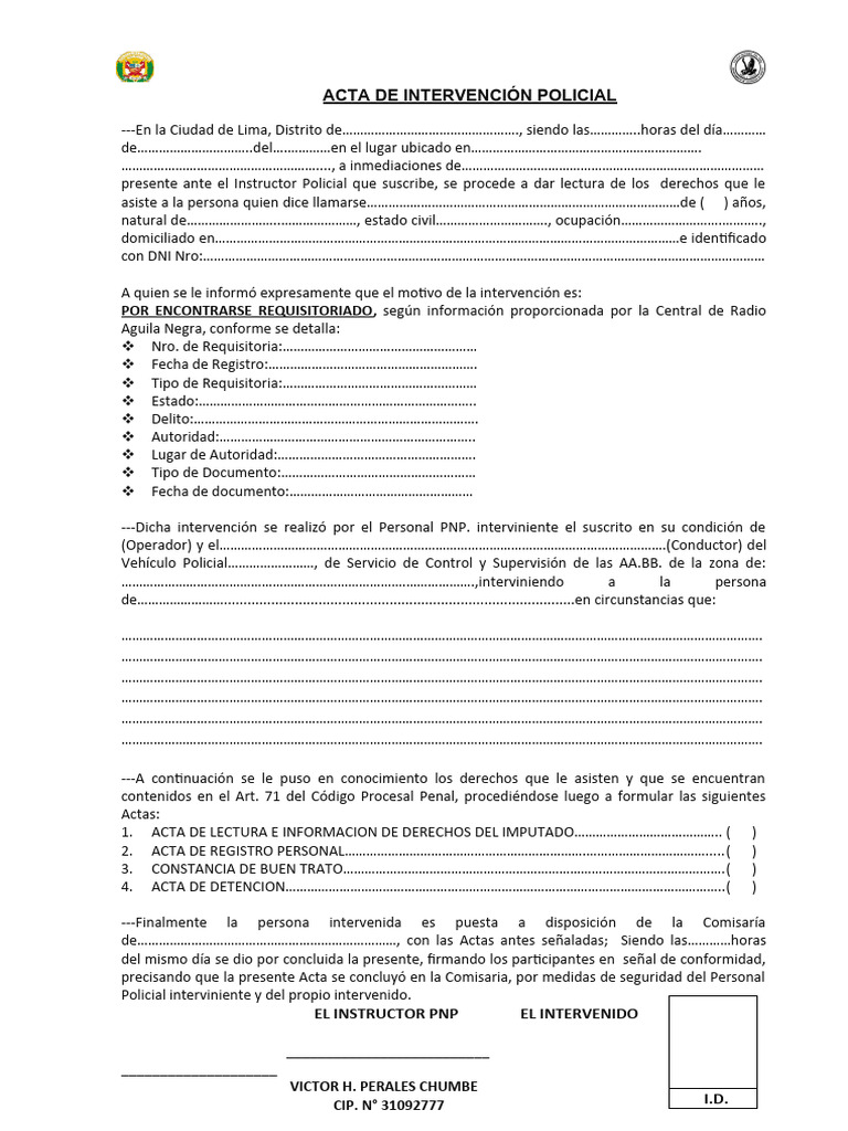 Actas PNP Modificado-Ncpp | PDF