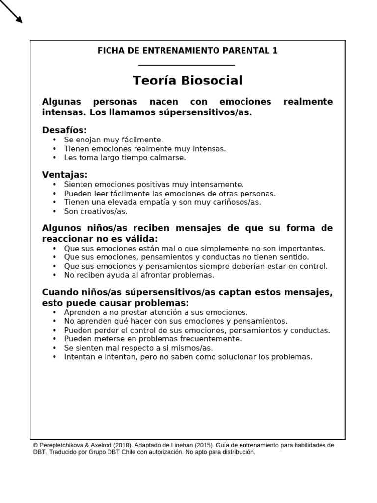 DBT-C - Parent Training Component - Handouts (PDF - Io) | PDF