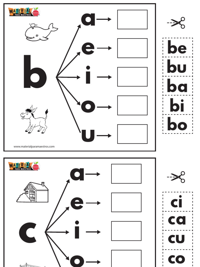 Material de Silabas Recortable Nivel Preescolar | PDF
