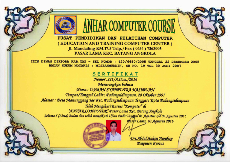 Sertifikat Komputer | PDF