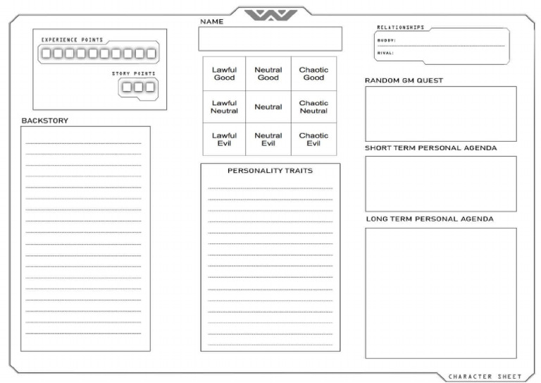 Alien - Character Sheet Updated (pg2) (3rd Party) | PDF