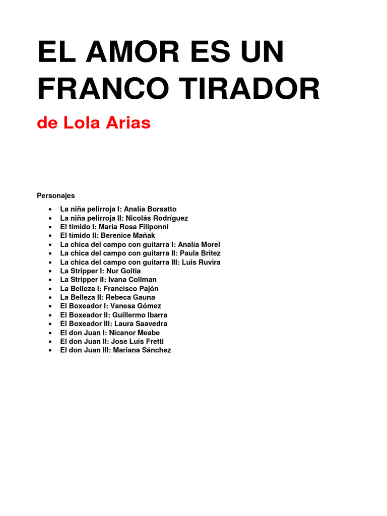 El Amor Es Un Franco Tirador | PDF | Amor