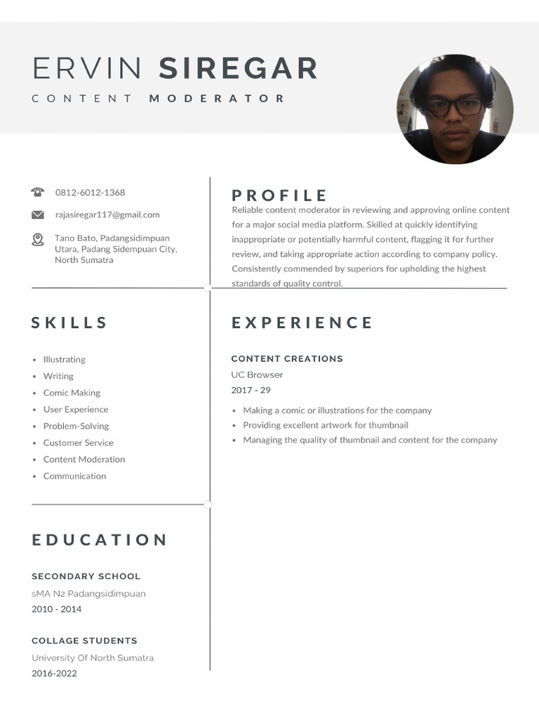 Resume for Content Moderator | PDF