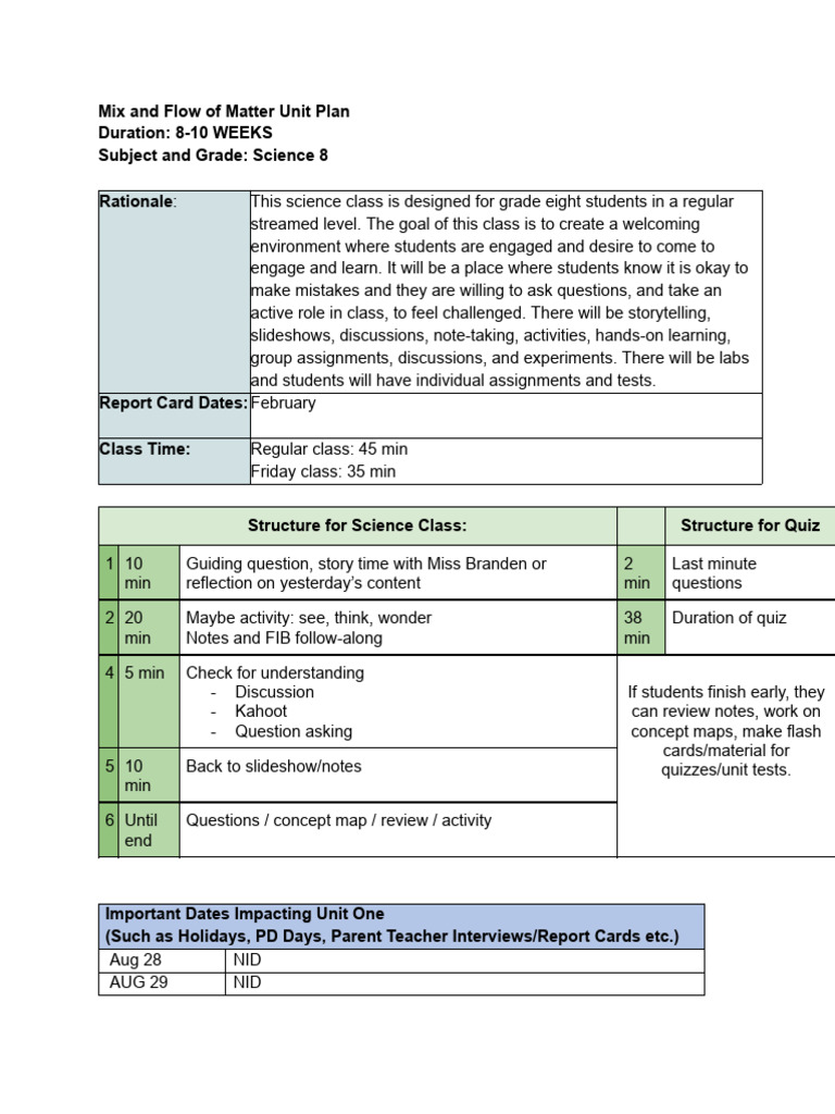 Weebly Copy of Science 8 Long Range Plan | PDF