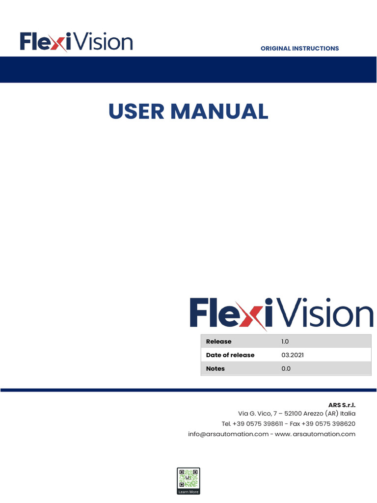 User Manual Flexivision en Rev.1.0-1 | PDF