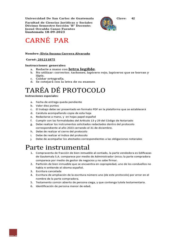 Protocolo Notarial 2023: Instrucciones y Ejemplos | PDF | Ley común ...