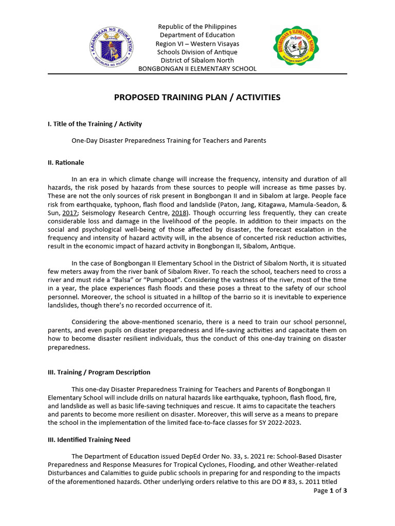 Disaster Preparedness Proposal | PDF