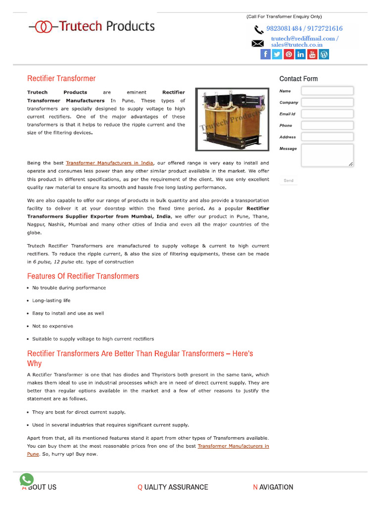 Rectifier Transformers | PDF