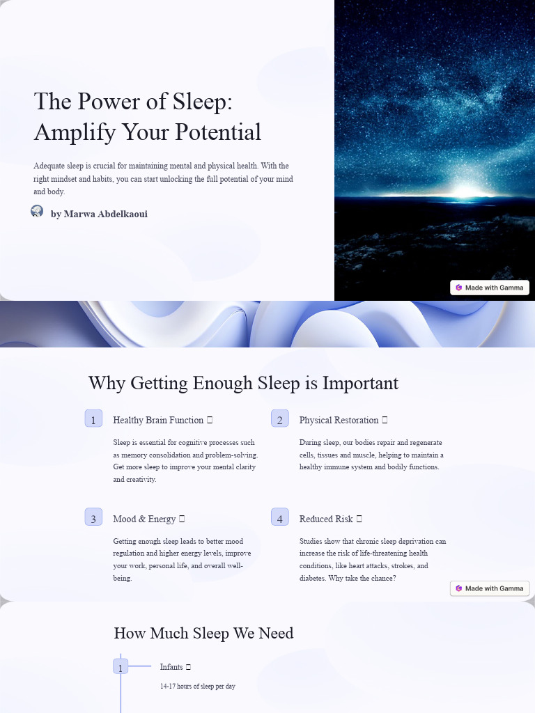The Power of Sleep Amplify Your Potential | PDF | Sleep | Sleep Deprivation
