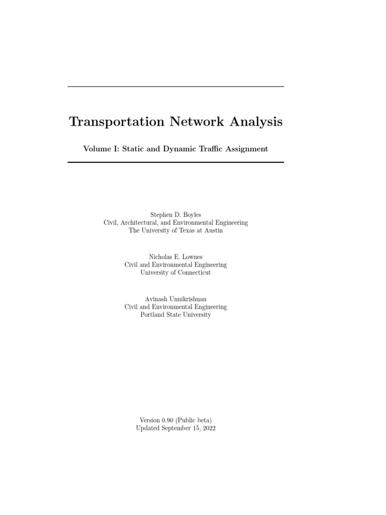 Transportation Network Analysis | PDF | Mathematical Optimization | Transport