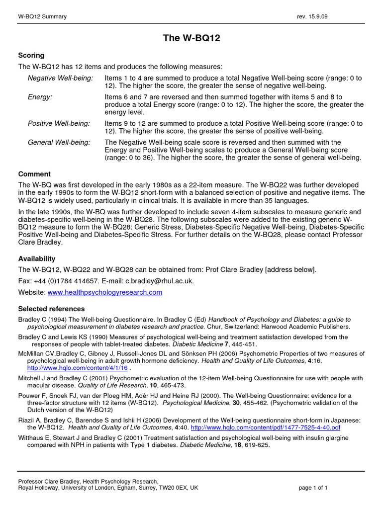 W Bq12 Summary | PDF