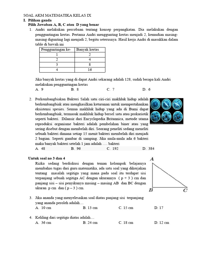 Soal MTK Kls IX | PDF
