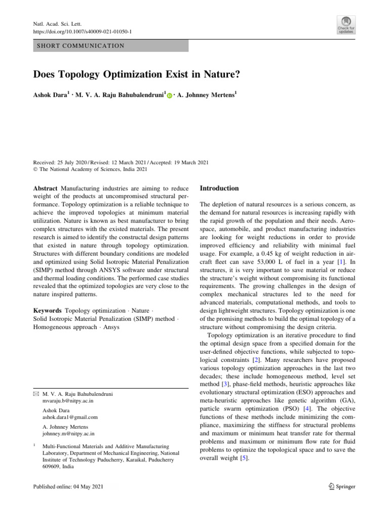 Nature-Inspired Topology Optimization | PDF