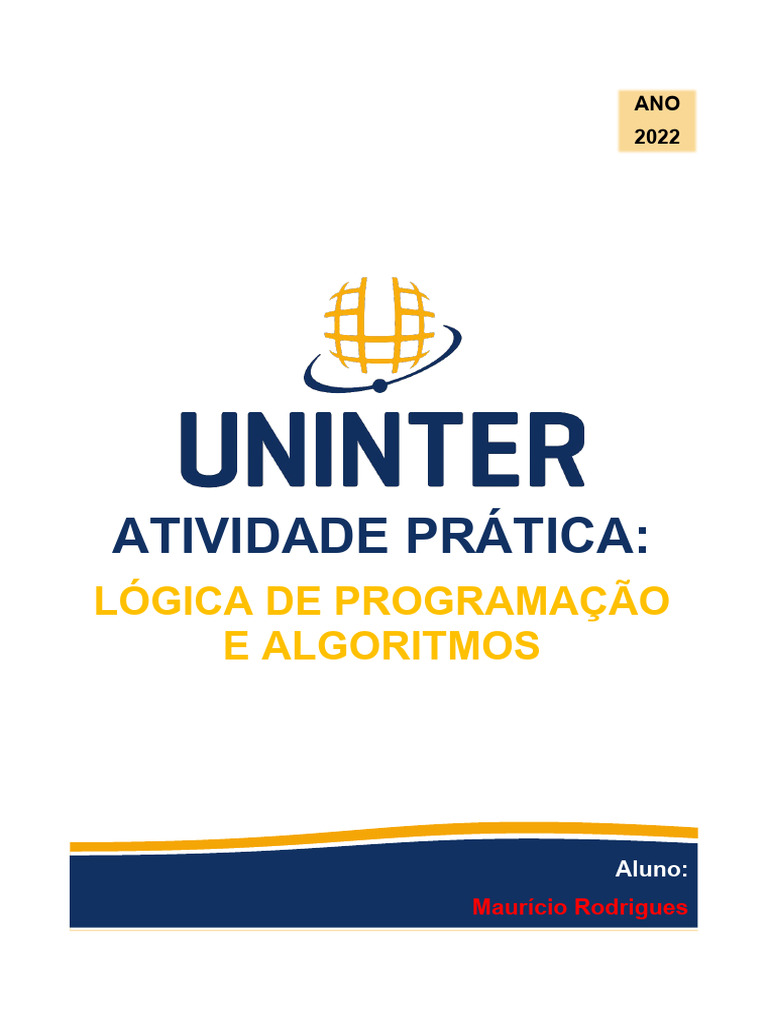 Atividade Pratica Linguagem Programacao EaD - Uninter | PDF