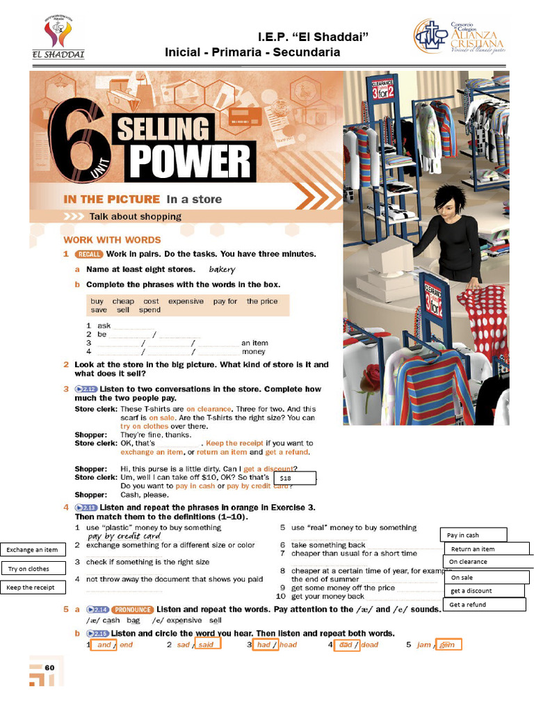 Vocabulario - Unit 6 | PDF