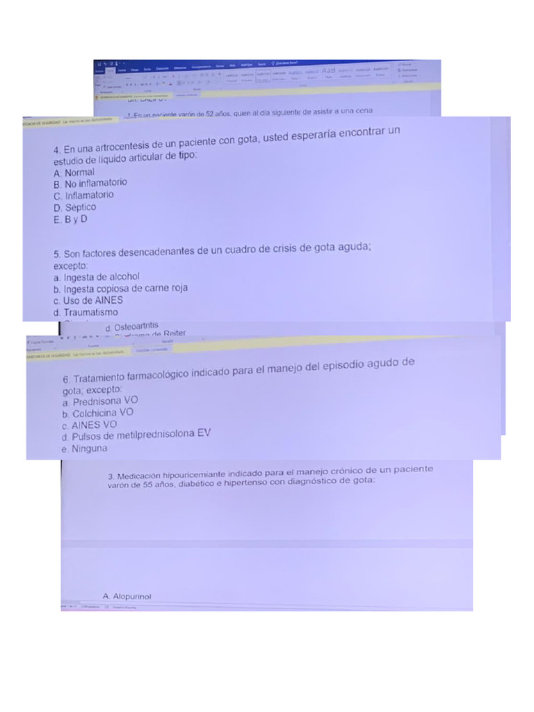 Preguntas REUMA | PDF