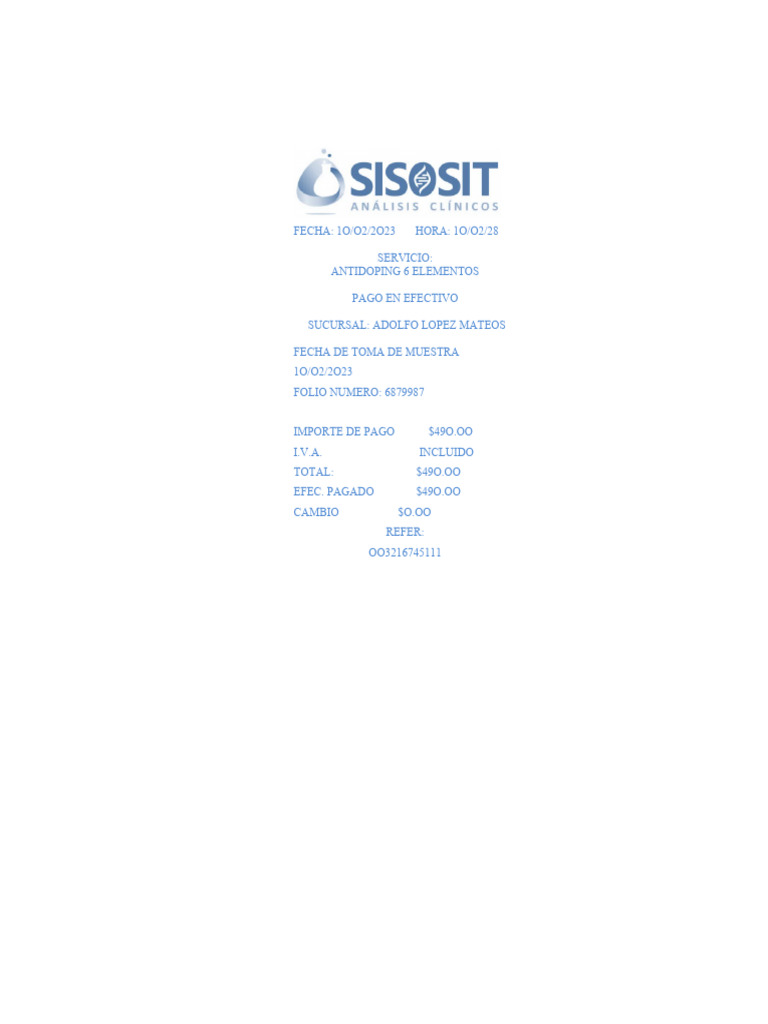 SISOSIT TICKET DE PAGO | PDF