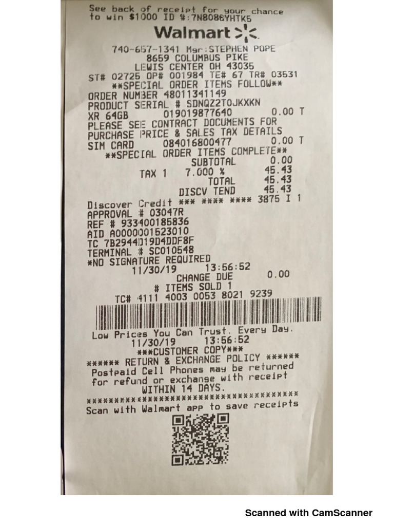 Iphone Purchase Receipt | PDF