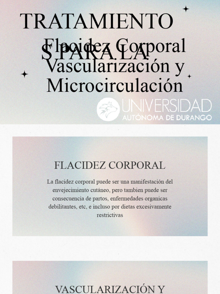 Flacidez Corporal, Microcirculación y vascularización | PDF