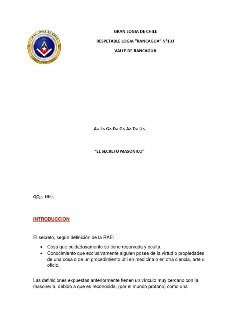 El Secreto Masónico en la Masonería | PDF | Masonería | Verdad