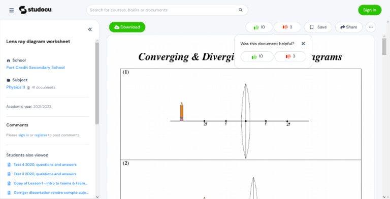 Lens ray diagram worksheet - Converging & Diverging Lenses Ray Diagrams ...