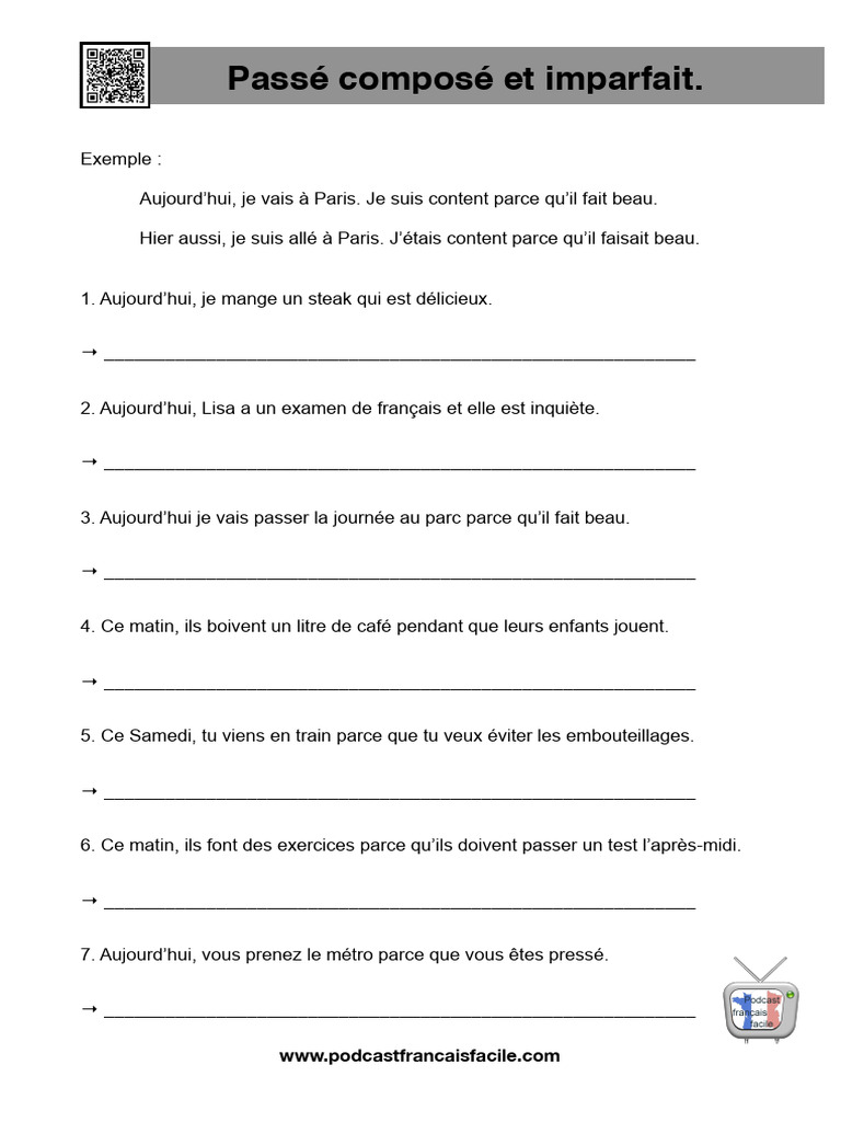 Passe Compose Imparfait | PDF