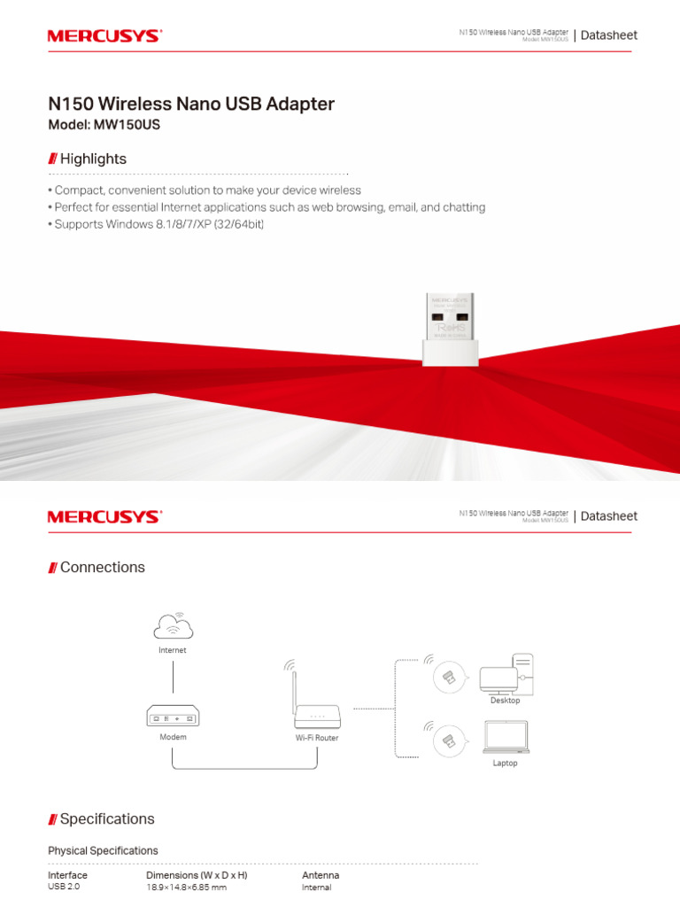 MW150US (EU) 2.0-Datasheet20200401094148 | PDF | Wi Fi | Usb