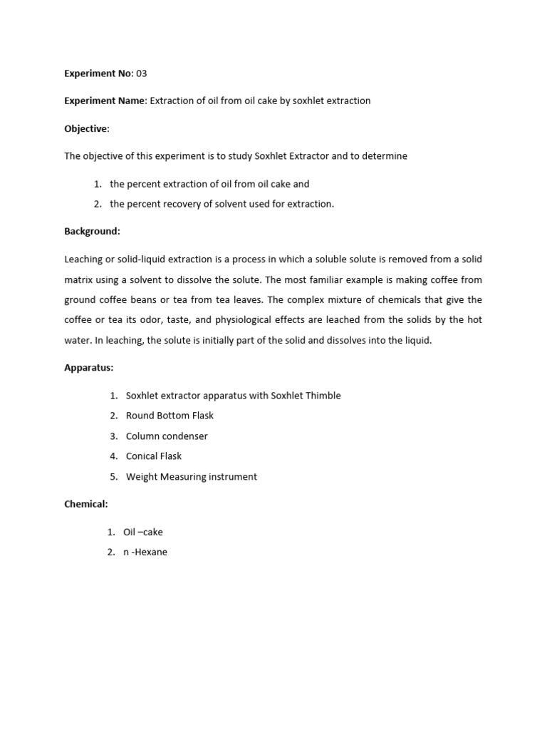 Lab 3 Extraction Pdf Chemistry Physical Sciences