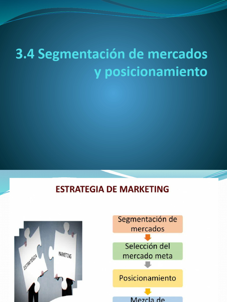 Unidad 3- Tema 3.4. Segmentación de Mercados y Posicionamiento | PDF