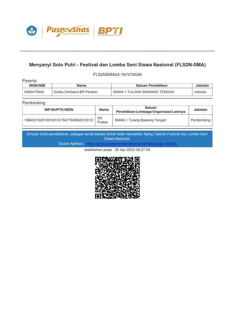 Bukti-Pendaftaran tbt1 | PDF