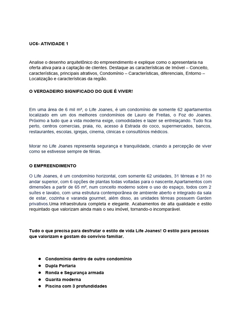 Uc6 Atividade 1 | PDF
