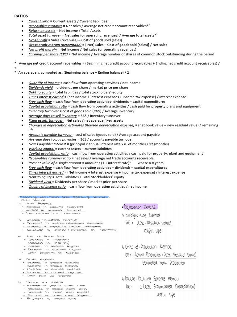 Final Exam Cheat-Sheet | PDF | Dividend | Revenue