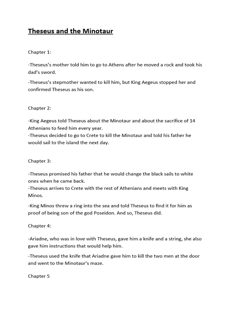 Theseus and The Minotaur | PDF