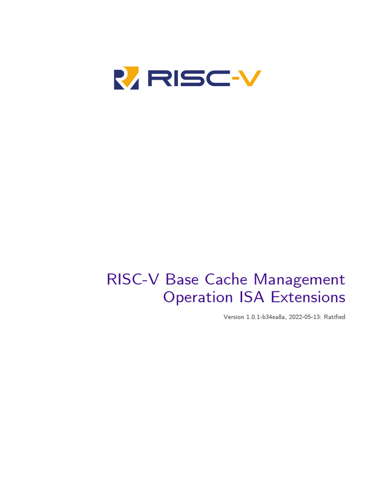 RISC-V CMO (Cache Maintenance Operations) v1.0.1 | PDF