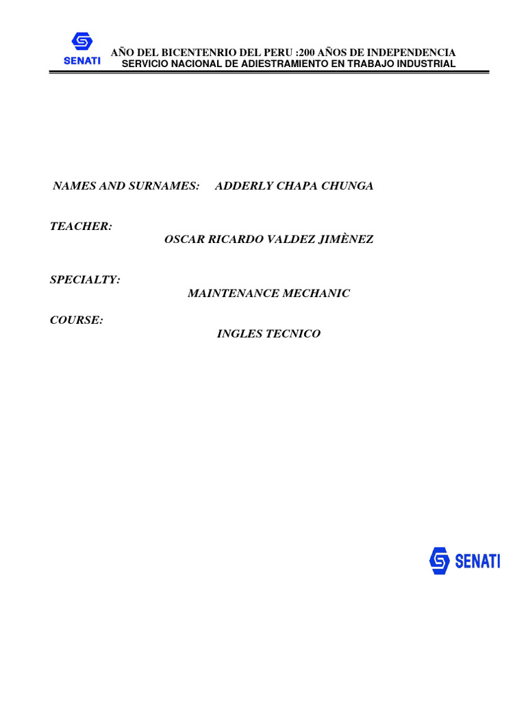 Actividad Entregable Ingles Técnico. | PDF