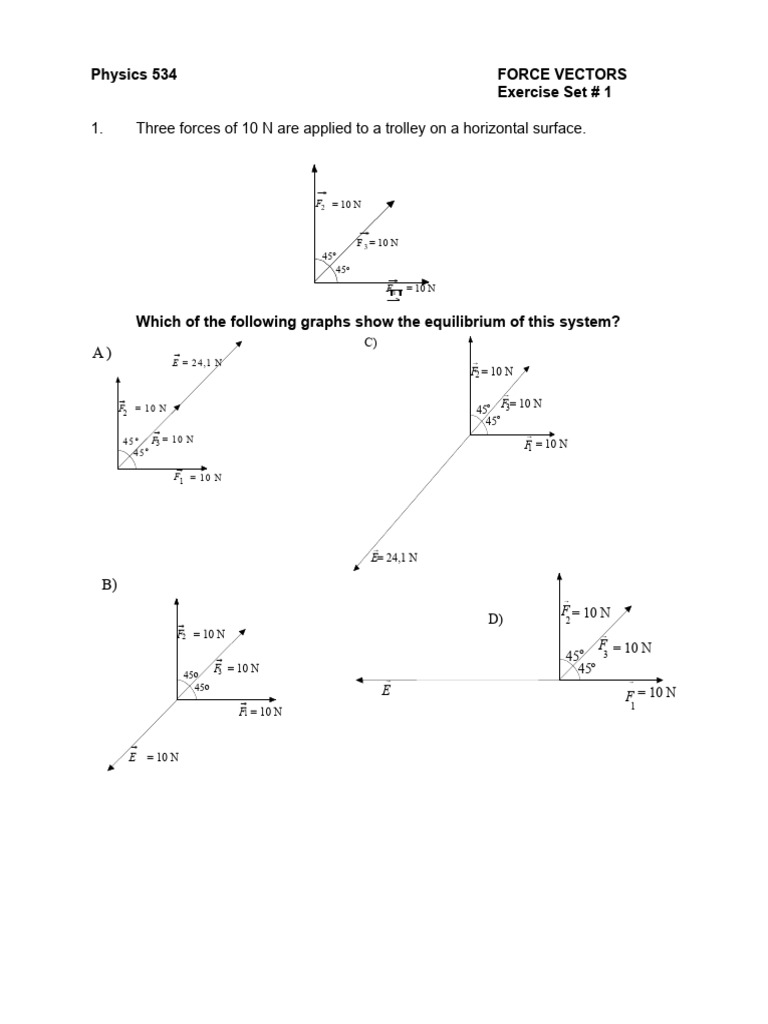 Physics - Vectors - Static Equilibrium - Exercise Workbook 2023 ...