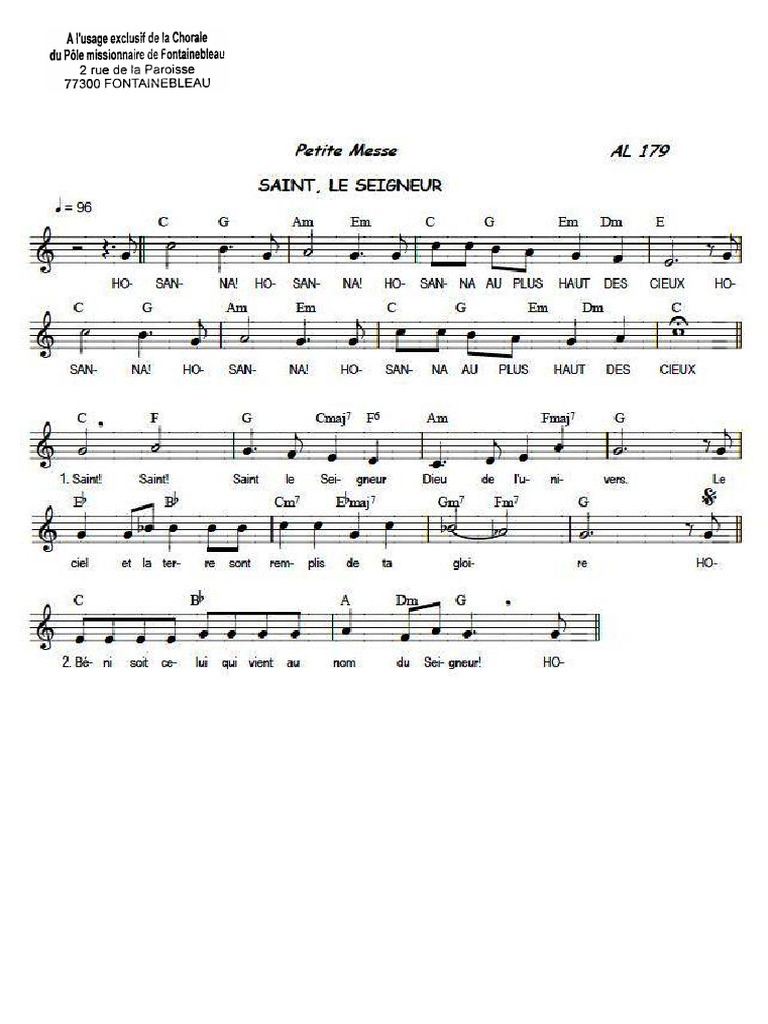 Sanctus Petite Messe | PDF