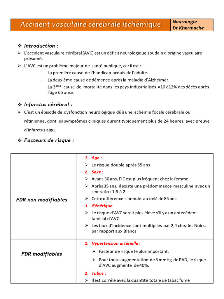 15.AVC Ischémique | PDF