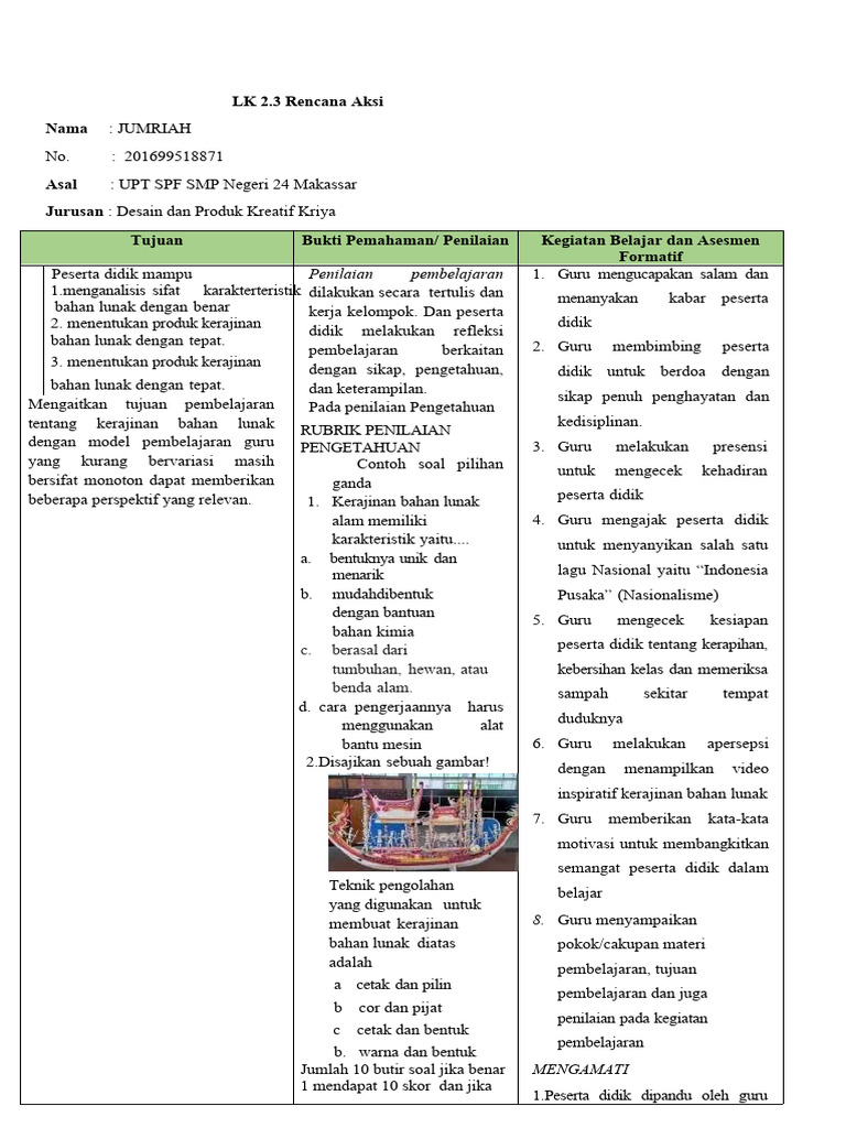 LK.2.3 Rencana Aksi | PDF