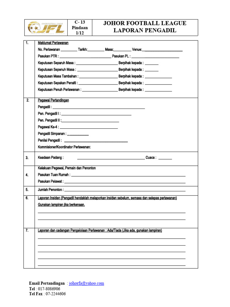 JFL C-13 (Laporan Pengadil) | PDF