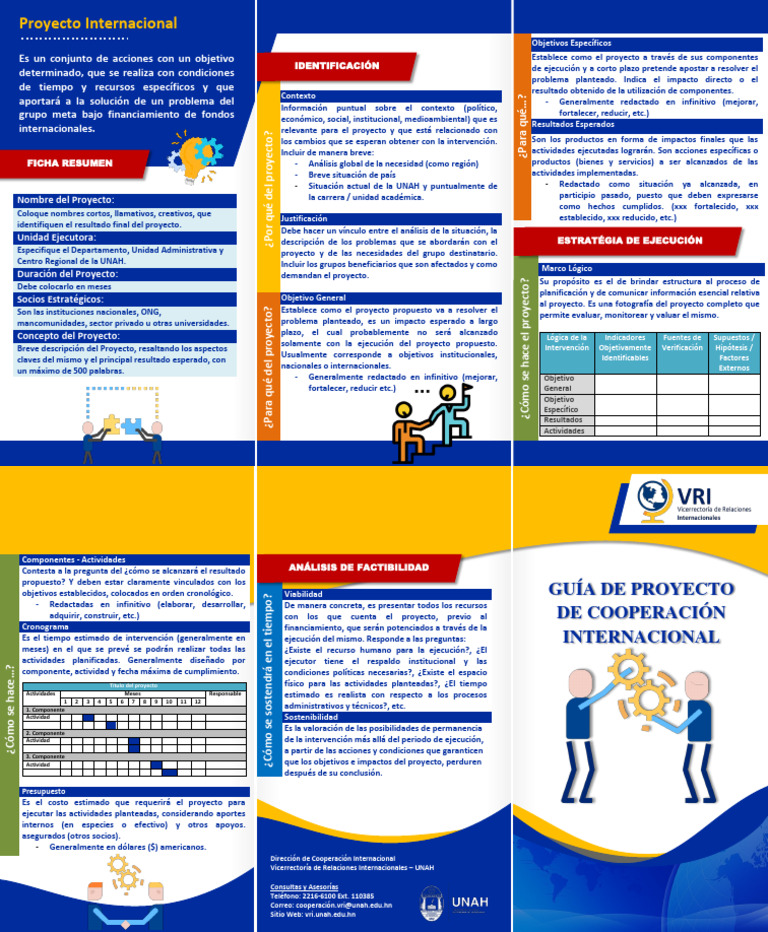 Trifolio Modelo de Proyecto de Cooperacion Internacional | PDF