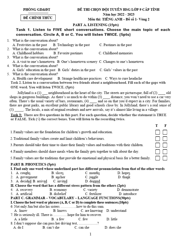 DE 1- Vòng 2- Nhan. Chọn HSG Tỉnh | PDF